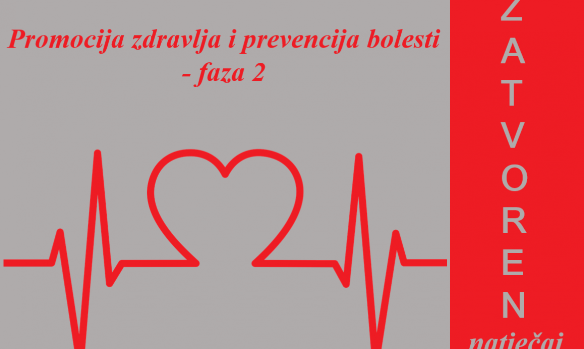 Obavijest o zatvaranju Natječaja "Promocija zdravlja i prevencija bolesti- faza 2" - CTR